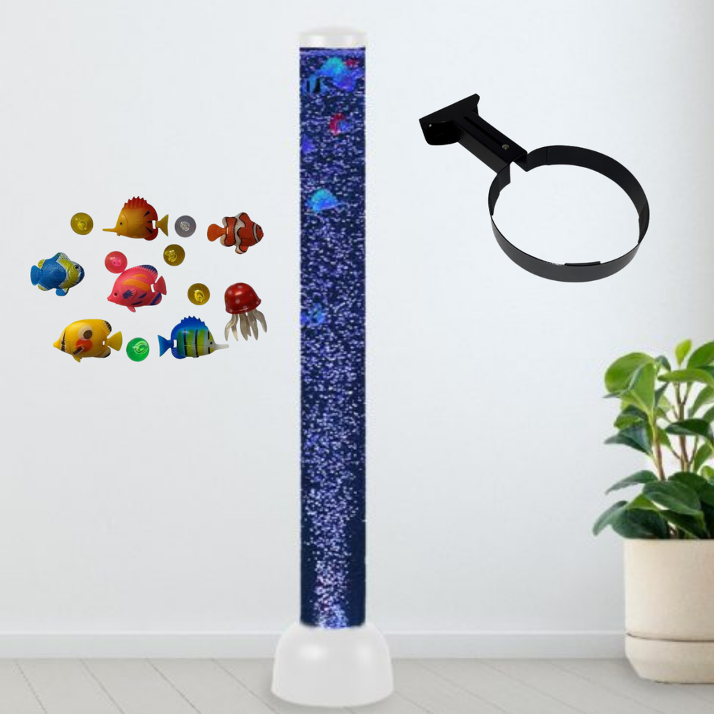 Sensory Bubble Tube Colour Light Tube + Floating Fish + Black Wall ...