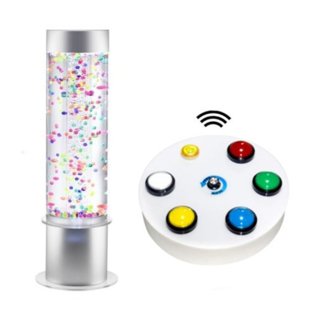 Sensory Bubble Tube Tank Tower + Colourful Balls H60cm + Button ...