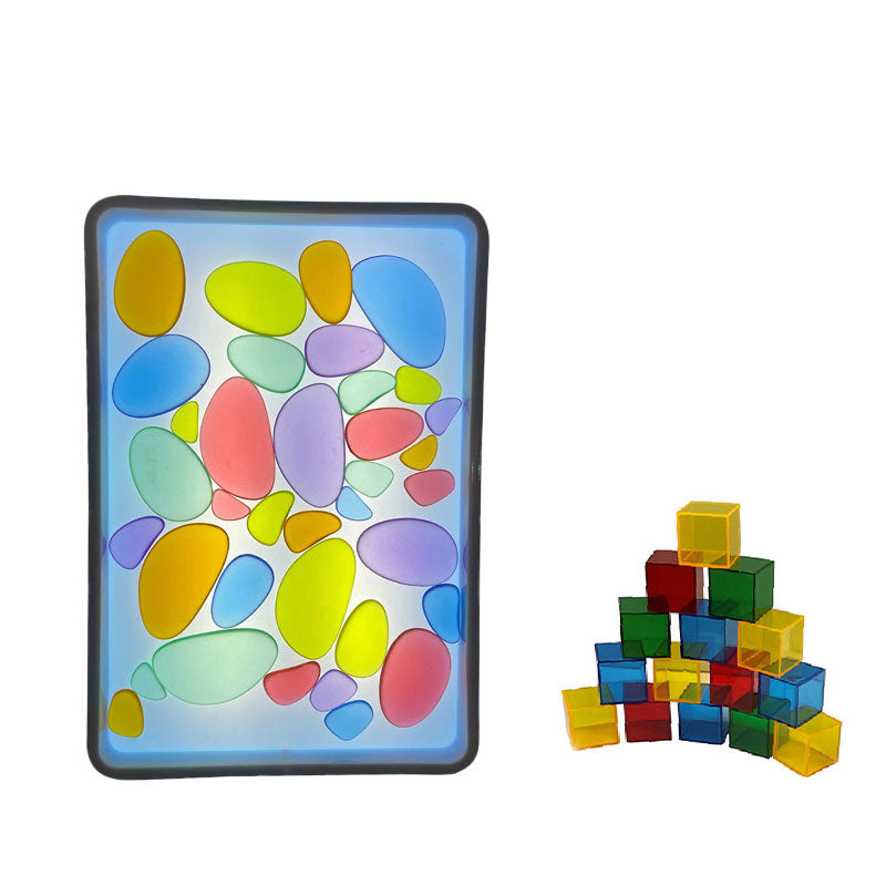 Sensory Light Panel + 70 Translucent Tactile Fidget Accessories ...