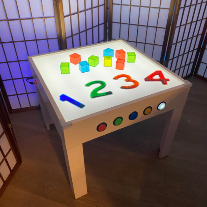Sensory Play Light Table + Sand + Coloured Rods | Light Panels | www.ee ...