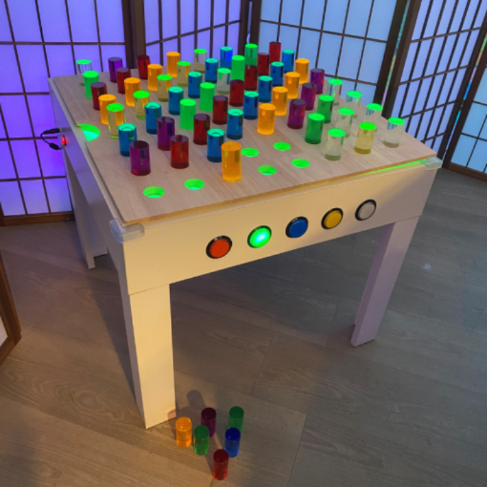 Sensory Play Light Table + Sand + Coloured Rods | Light Panels | www.ee ...