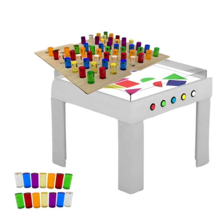 Sensory Play Light Table + Sand + Coloured Rods | Light Panels | www.ee ...