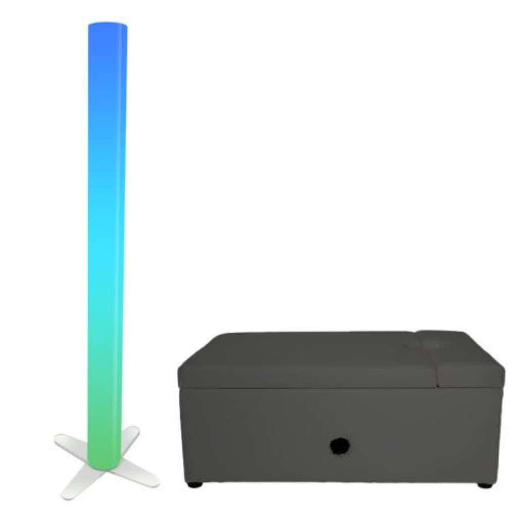 Sensory Waterless LED Light Tube 180cm & Grey Rectangular Padded Seat ...