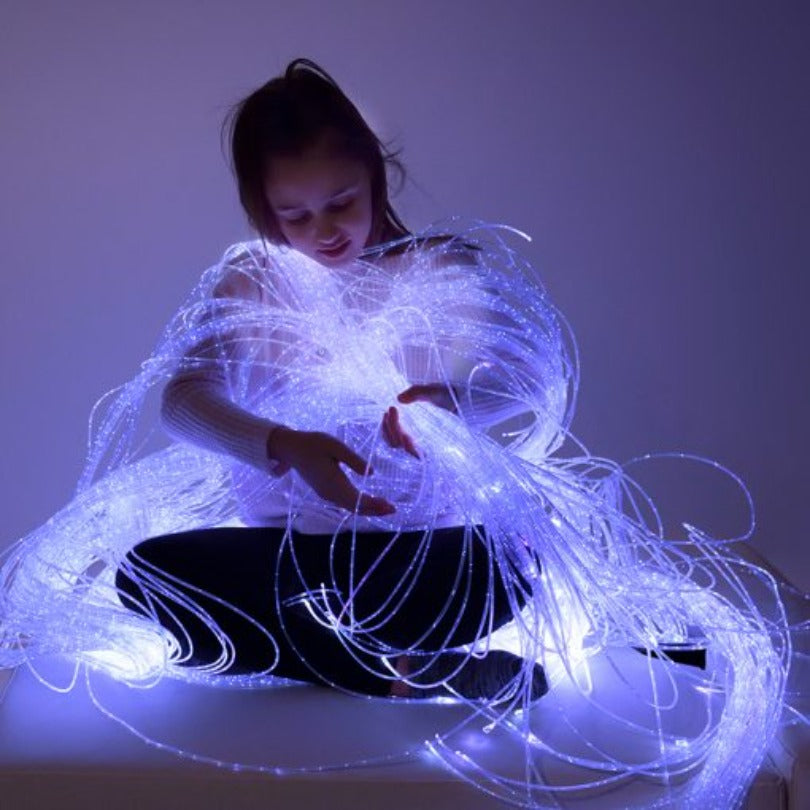 Sensory Waterless LED Tube 1.8mtr + White Padded Corner Plinth + Fibre ...