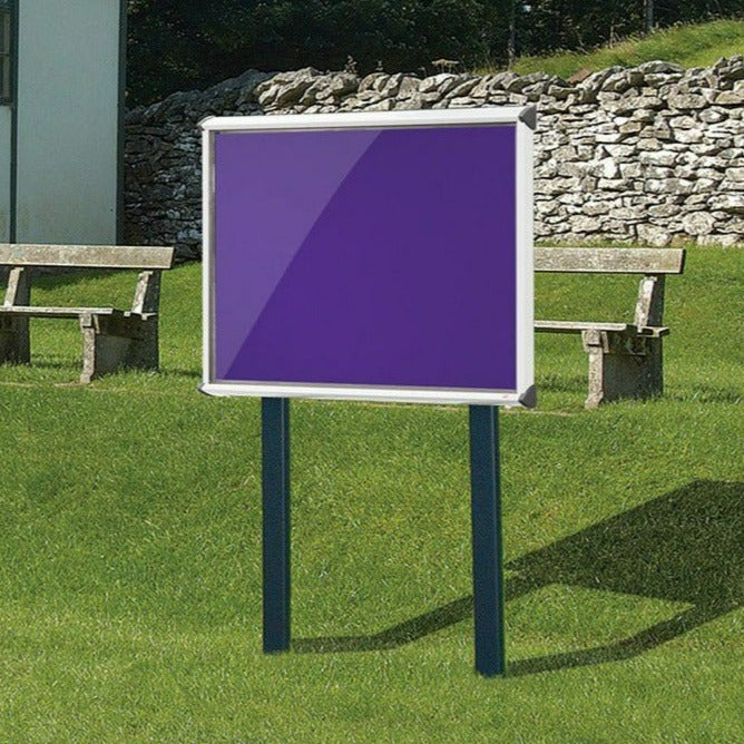Shield® Exterior Showcase / Noticeboard Aluminium Framed + Sunken Posts ...