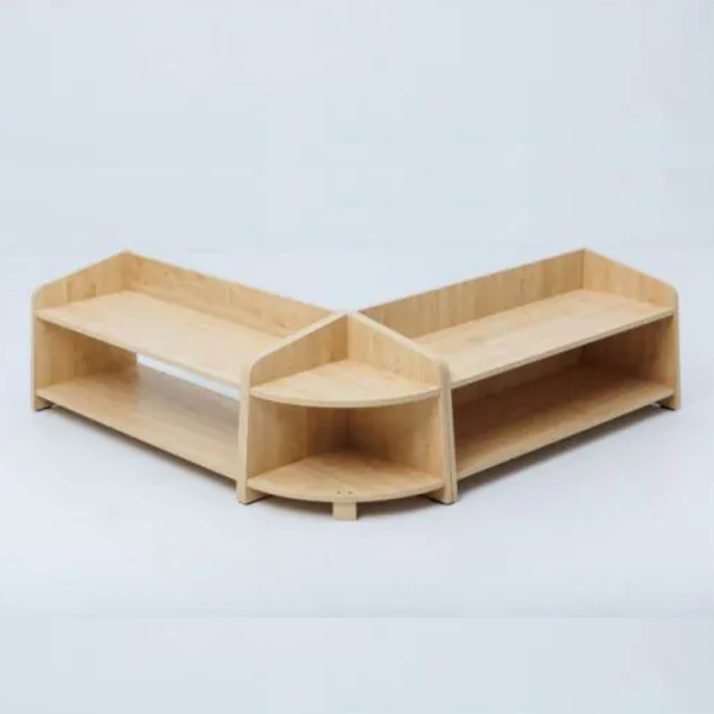 Shire Wooden Low Corner Shelf Set - H45cm | Educational Equipment Supplies