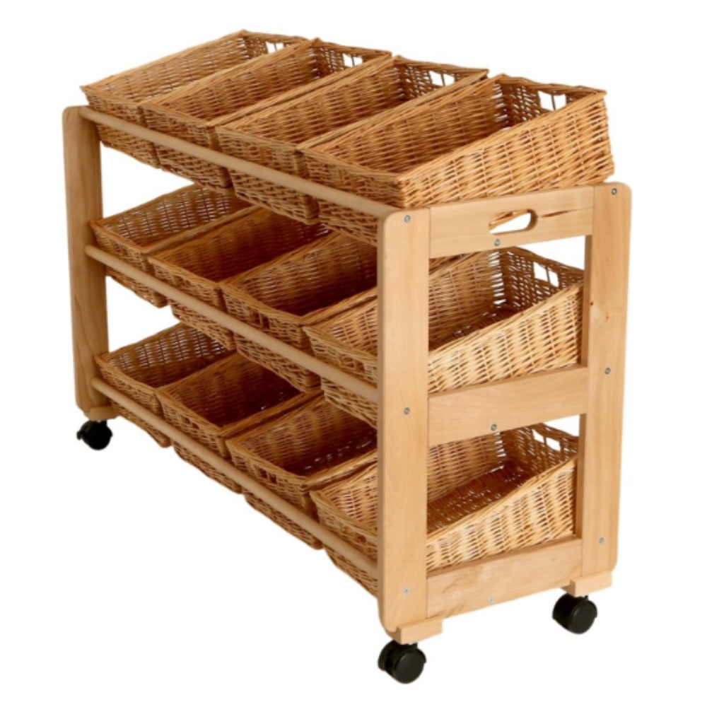 Single Sided Classroom 12 Wicker Tray Tidy | School tray storage | www ...