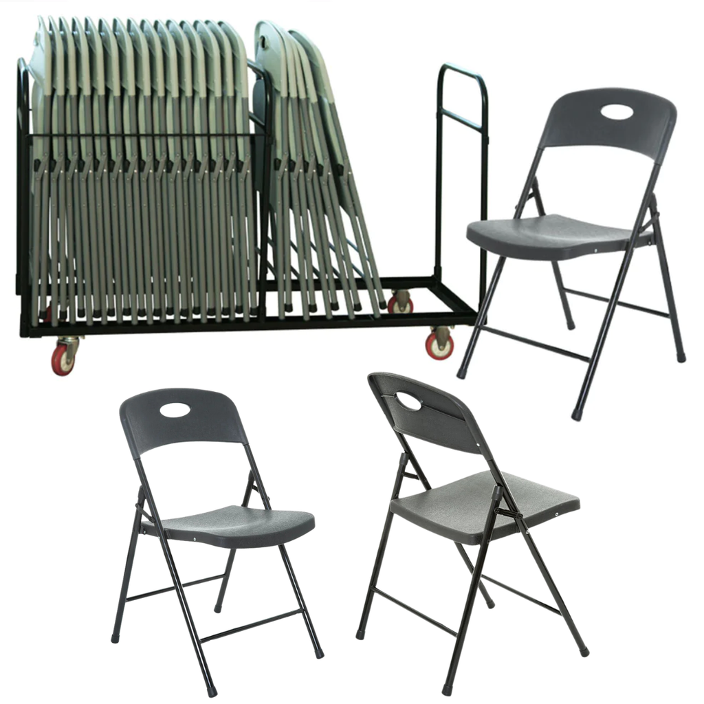 Smart Folding Chair Bundle - 28 Folding Chairs & Trolley | Educational ...