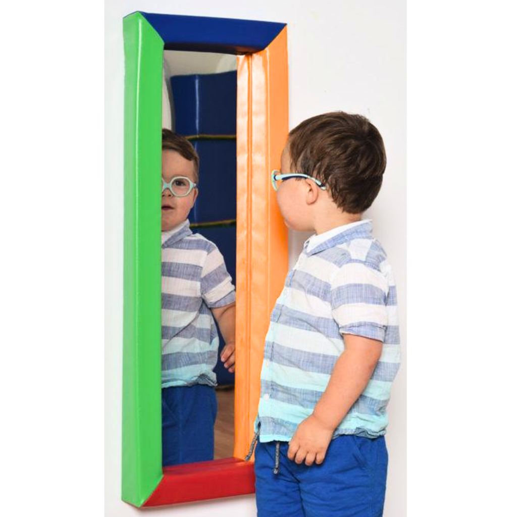 Rectangular Safety Mirror With Padded Frame 840 x 300mm | Educational ...