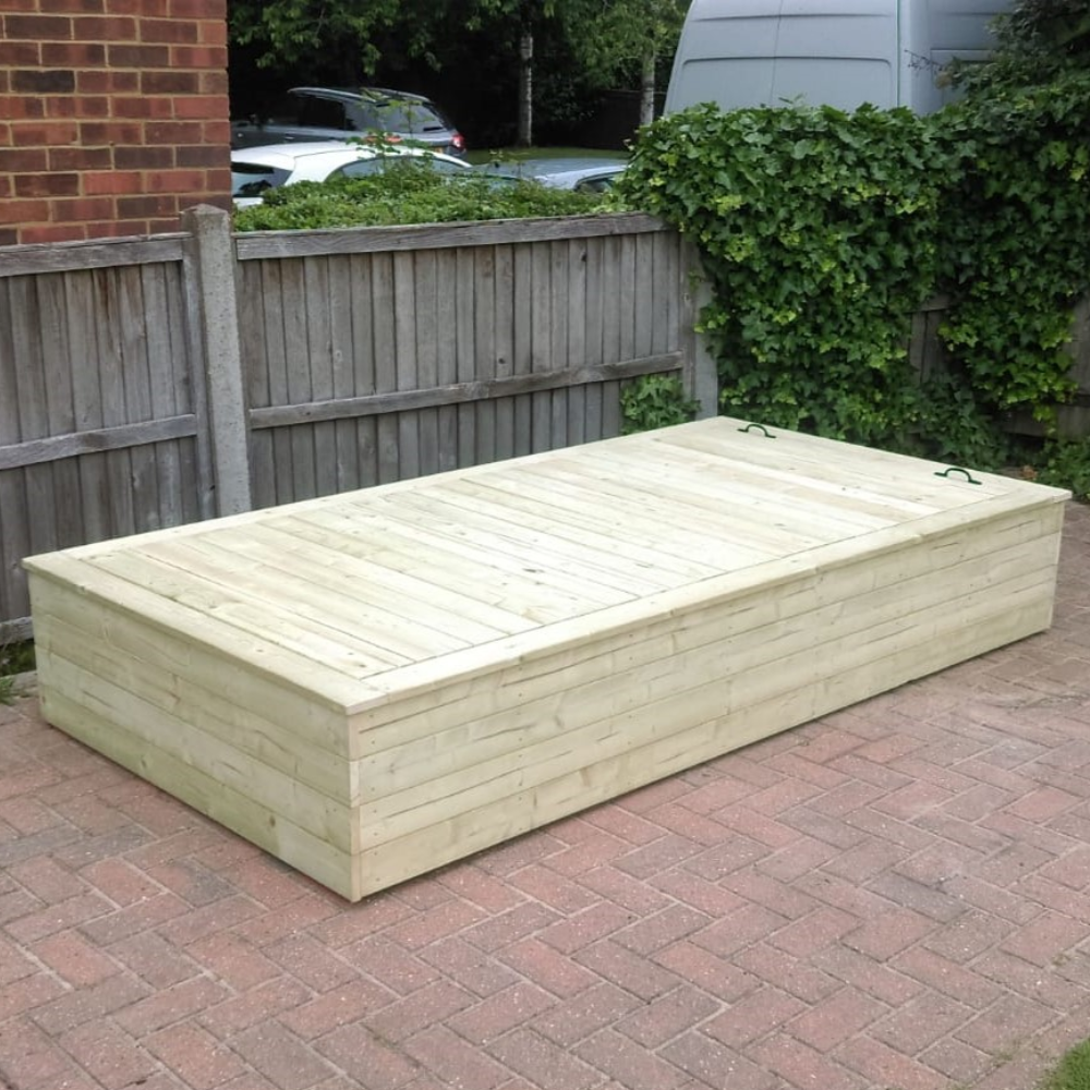 Square Wooden Sand Pit with Lid + Waterproof Cover | Educational ...