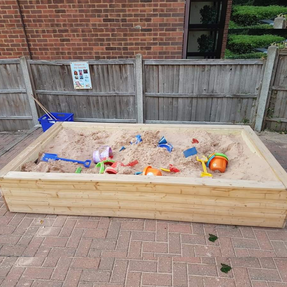 Square Wooden Sand Pit with Lid + Waterproof Cover | Educational ...