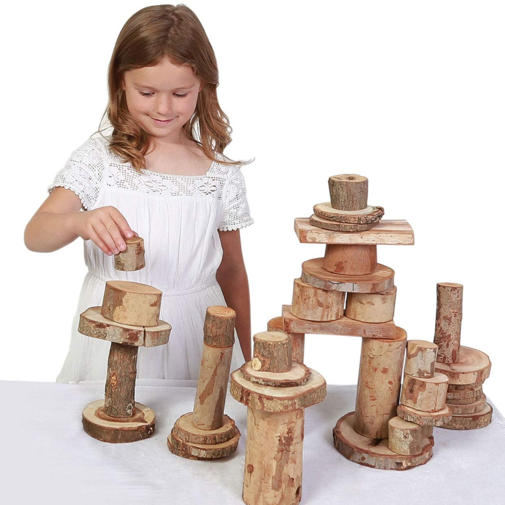 Stackable Wooden Log Set 38 Pieces | Educational Equipment Supplies