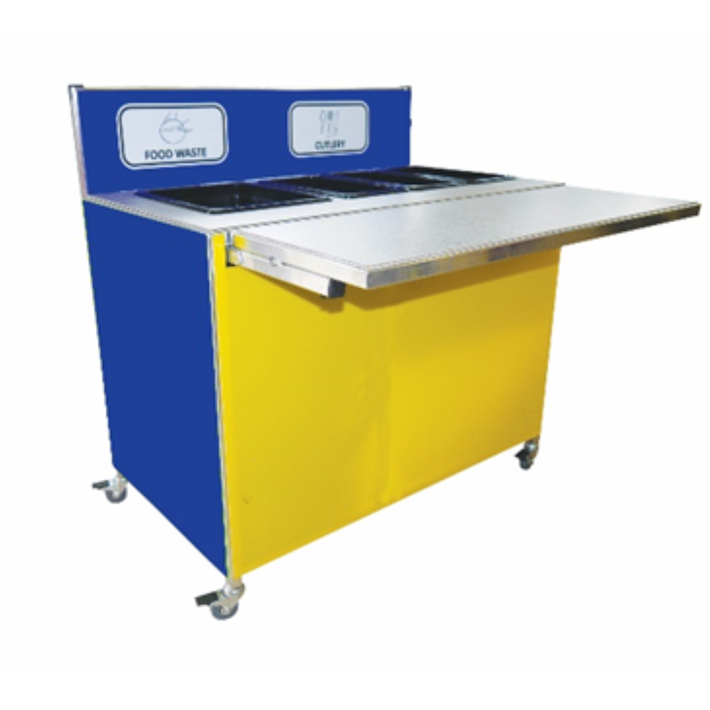 Standard 4 Bay Food Clearing & Cutlery & Tray Storage Trolley ...