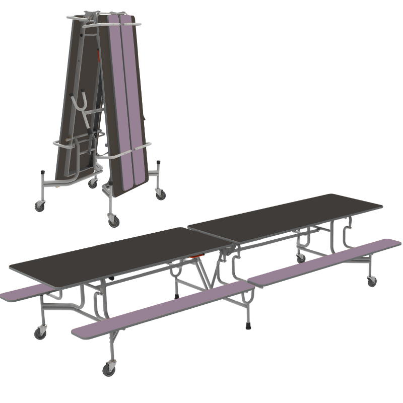 Gopak Go Roll Folding Tables With Benches - L3660 x W1300mm - 16 Seater ...