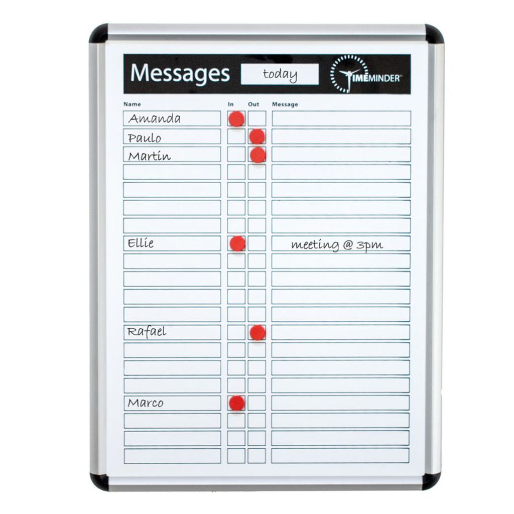 Timeminder® IN/OUT Message Whiteboard | Educational Equipment Supplies
