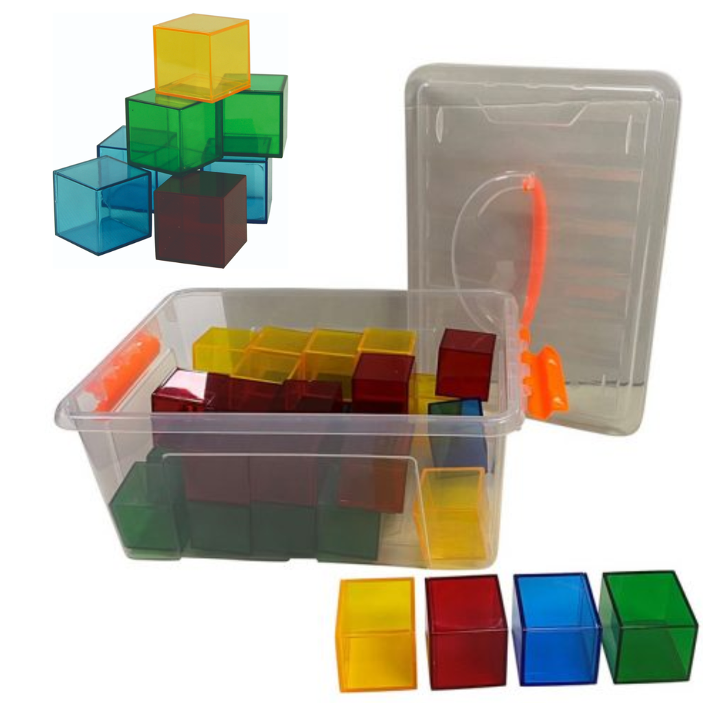 Translucent Cubes Construction Set - 36 Pieces | Educational Equipment ...