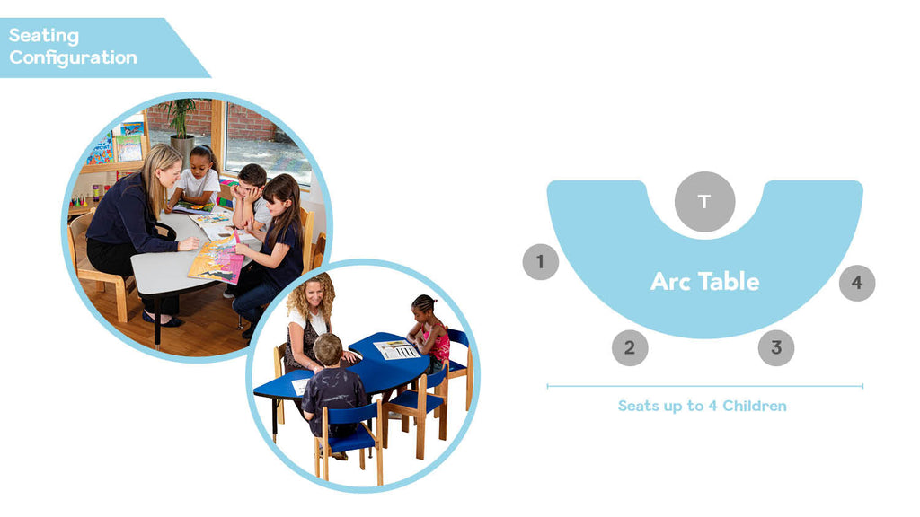 Tuf-Top™ Height Adjustable Arc Table - Sky Blue | Educational Equipment ...