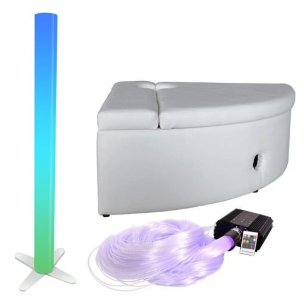 Waterless LED Light Tube 180cm + White Corner Padded Plinth + Fibre ...
