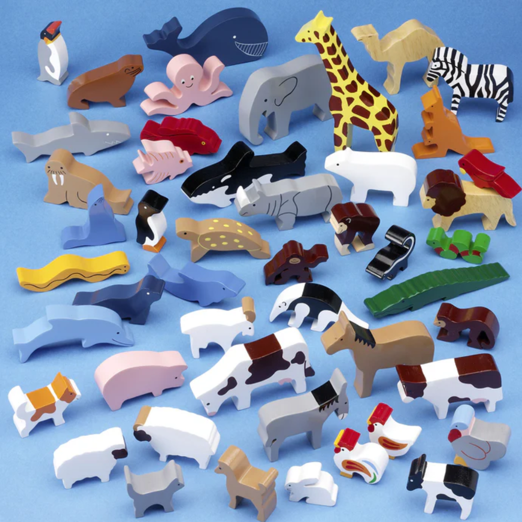 Wooden Animal Play Set - 48 Piece | Educational Equipment Supplies