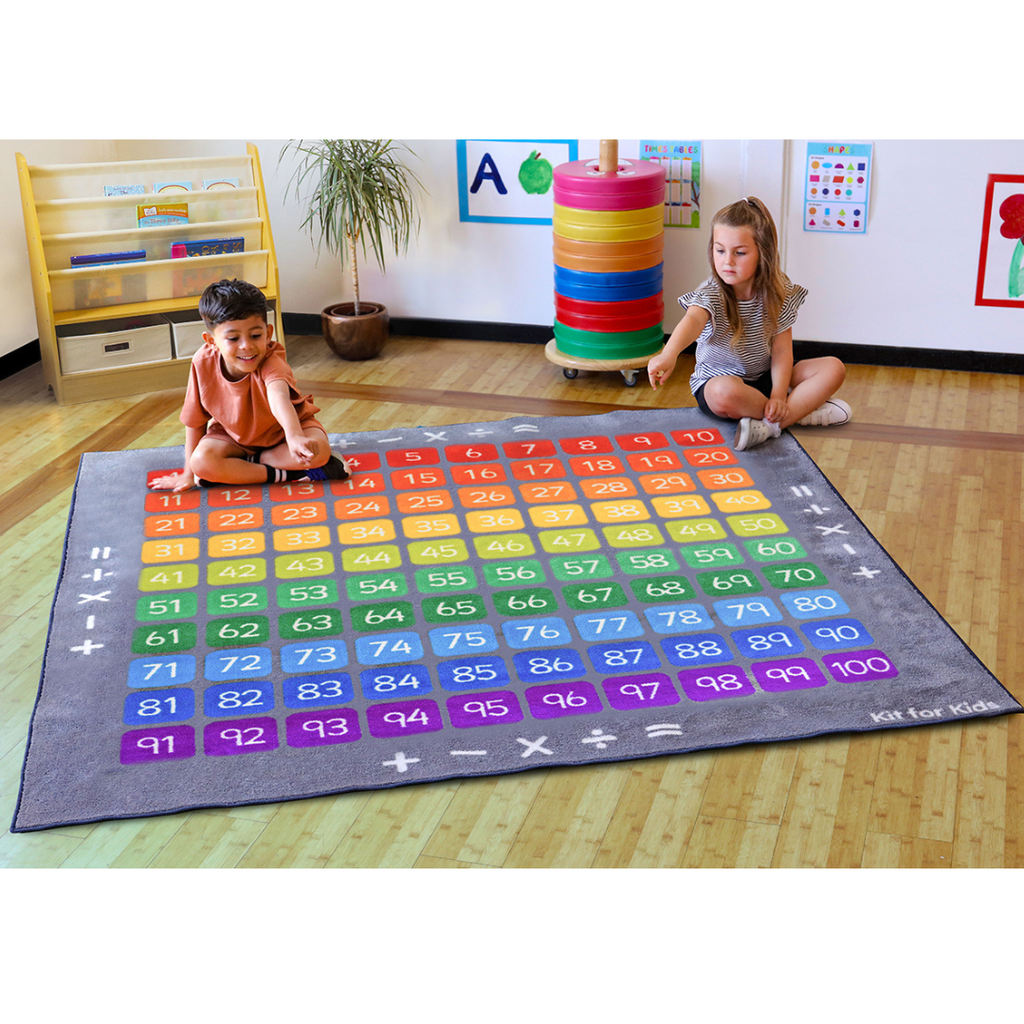 100 Square Counting Grid Carpet 2m x 2m | Numeracy Carpets & Rugs | www ...