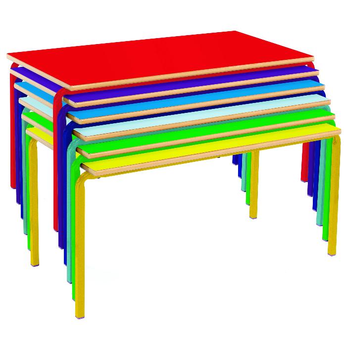 Colour Frame Stacking Crushed Bent Tables - Rectangular - Bull Nose ...