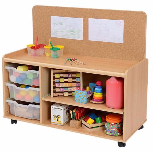 Tss 3 Deep Tray Storage Unit With Cork Board + Shelf | Educational ...