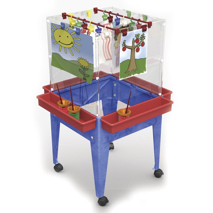 4 Sided Mobile Perspex Space Saver Easel | Educational Equipment Supplies