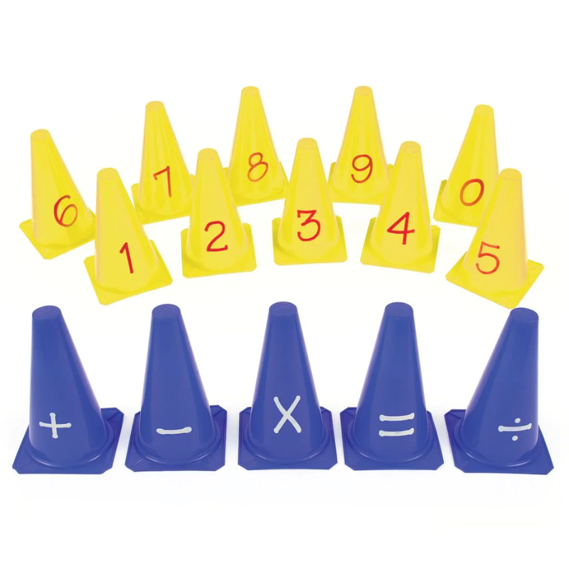 Number & Symbol Cones Set | Educational Equipment Supplies