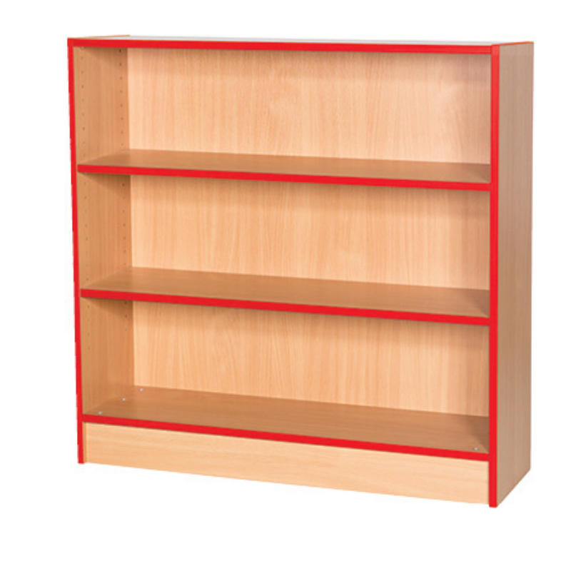 Accento Wooden Red Edge Bookcase H1000mm | Educational Equipment Supplies