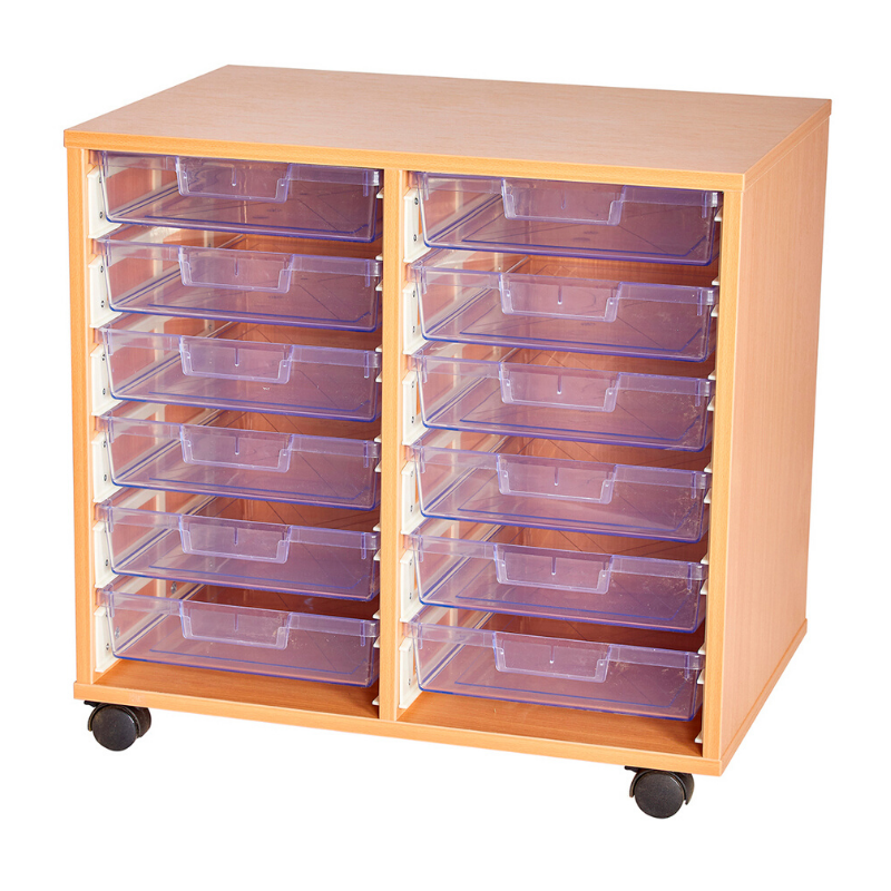 Certwood Clear 12 Tray Mobile Tray Unit | Educational Equipment Supplies
