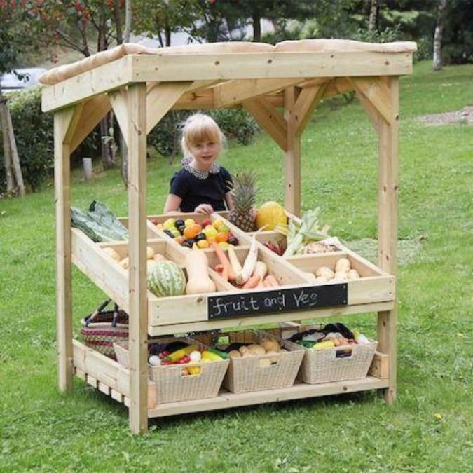 Childrens Outdoor Wooden Market Stall | Educational Equipment Supplies