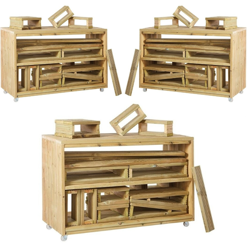 Complete 2 Big Block Trolleys And 50 Blocks Set | Educational Equipment ...