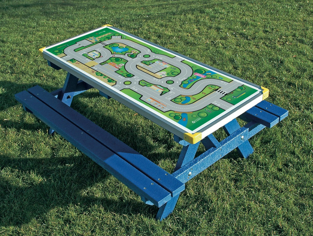 Composite Junior Picnic Bench With Gameboard | Outdoor Seating | www.ee ...
