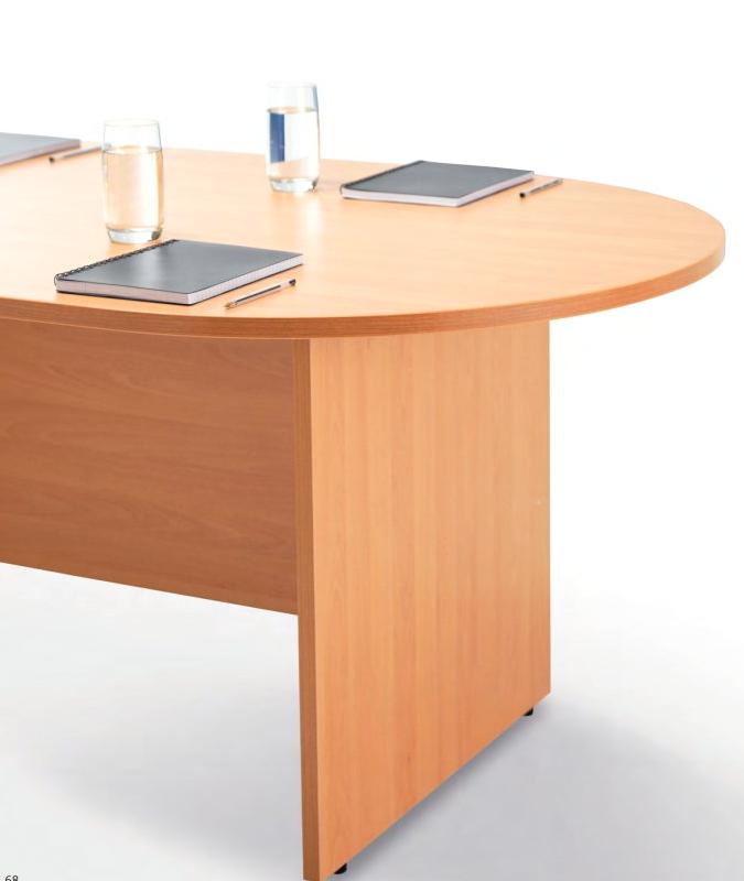 D End Meeting Table - Grey Oak | Educational Equipment Supplies
