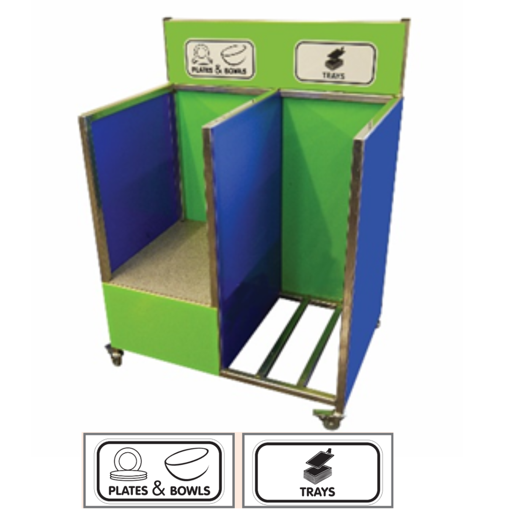 Standard 2 Bay Tray & Plate Storage Trolley | Educational Equipment ...
