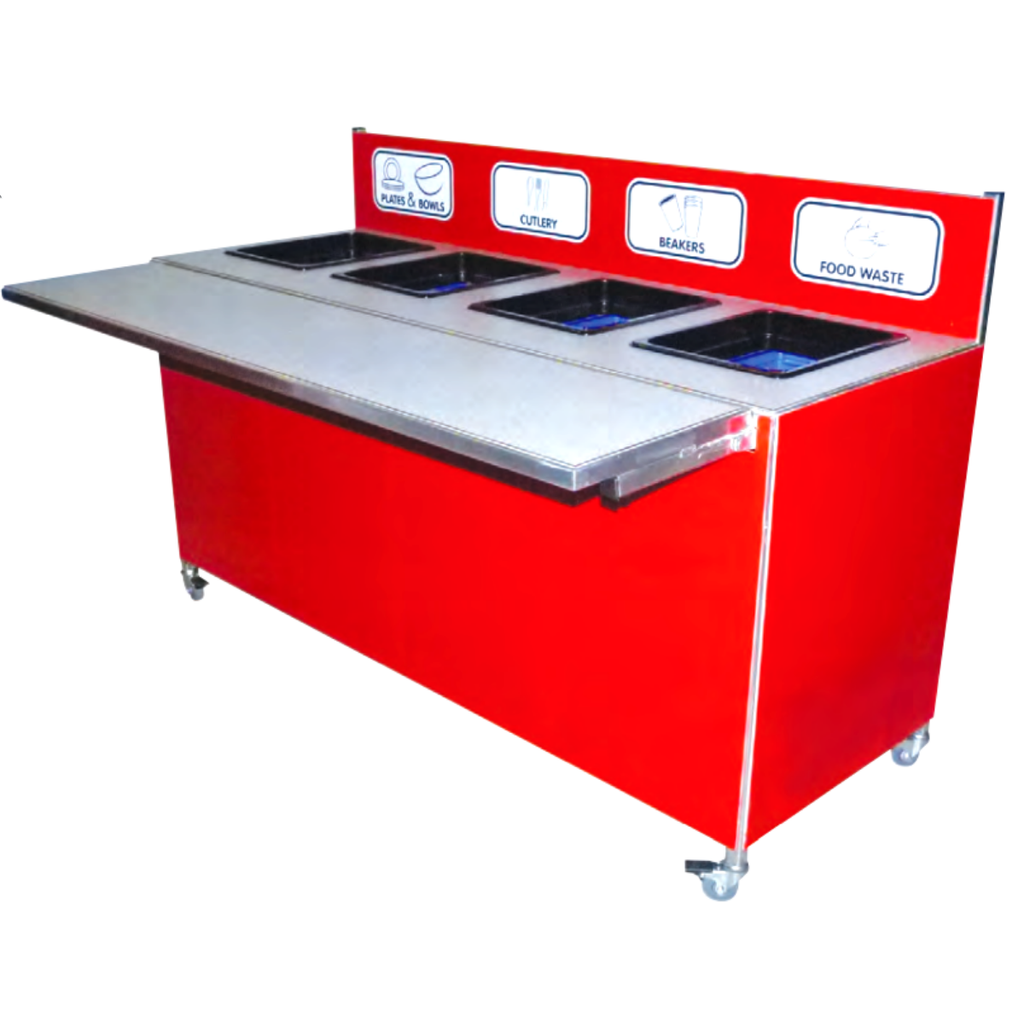 Excel 4 Bin Waste Food Clearing Trolley | Educational Equipment Supplies