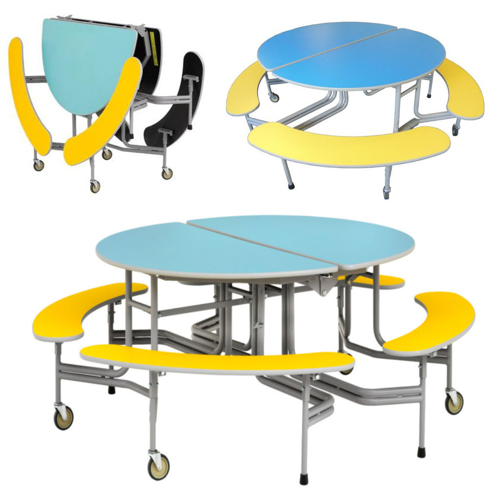 Sico Graduate Mobile Folding Oval Table Seating Unit - Bench Seats ...
