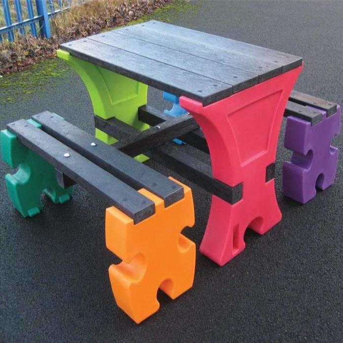 Junior Jigsaw Table & Bench Set | Outdoor Seating | www.ee-supplies.co ...