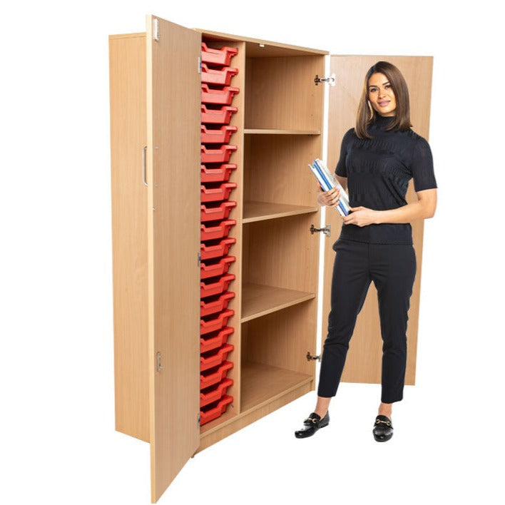 20 Shallow Tray Storage Cupboard + 4 Shelves W1022 x D485 x H1810mm ...