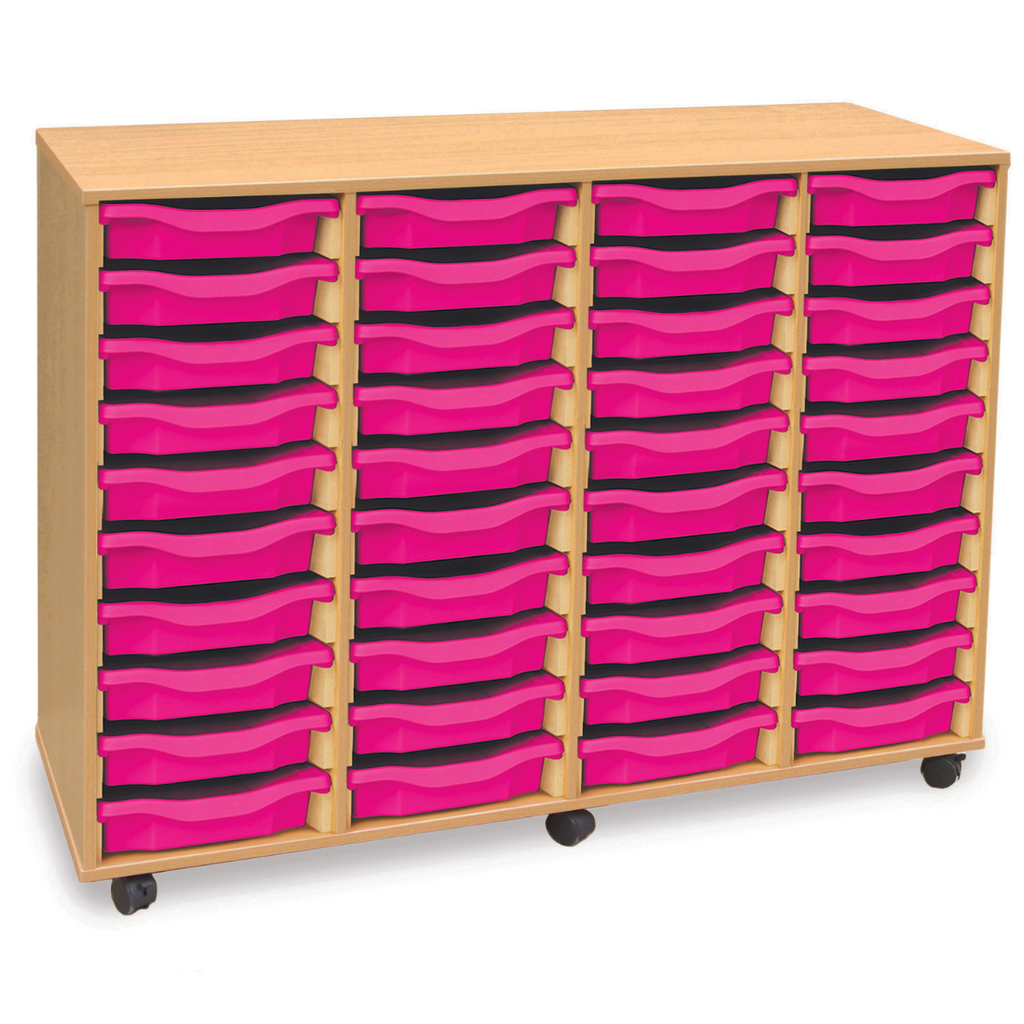 Four Column Mobile Tray Storage Unit x 40 Shallow Trays | Educational ...