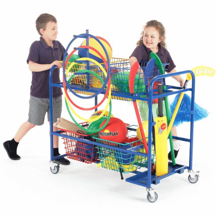 Mobile Basket Sports Storage Trolley | Educational Equipment Supplies