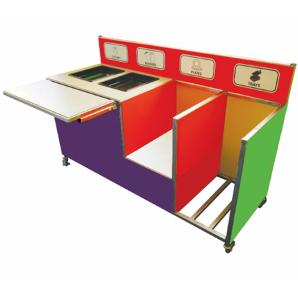 Standard 2 Bin Waste Food Clearing + Tray & Plate Store Trolley ...