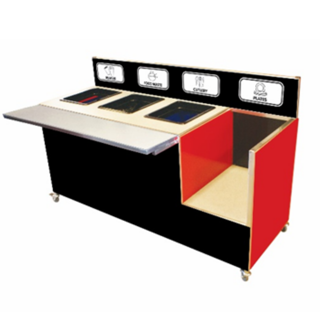 Mobile Quad Waste Food Clearing Unit Standard + Solid Base Tray Store ...