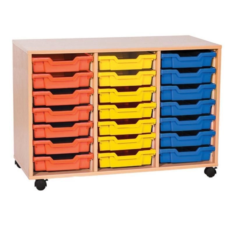 Mobile Tray Storage Unit Budget Triple Column - 21 x Trays ...