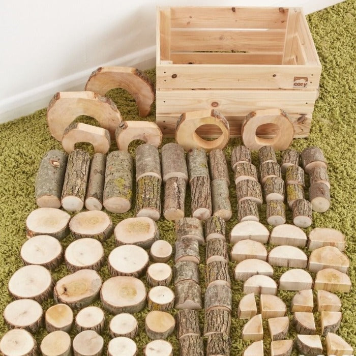 Natural Wooden Construction Set - 90 Pcs | Educational Equipment Supplies
