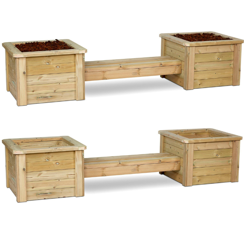 Playscapes Outdoor Wooden Planter & Bench Combo | Educational Equipment ...