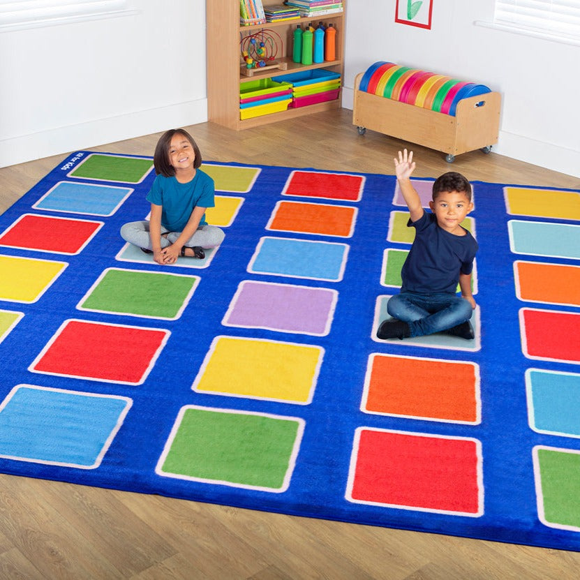 Rainbow™ Rectangle Placement Carpet W3000 x D3000mm | Educational ...