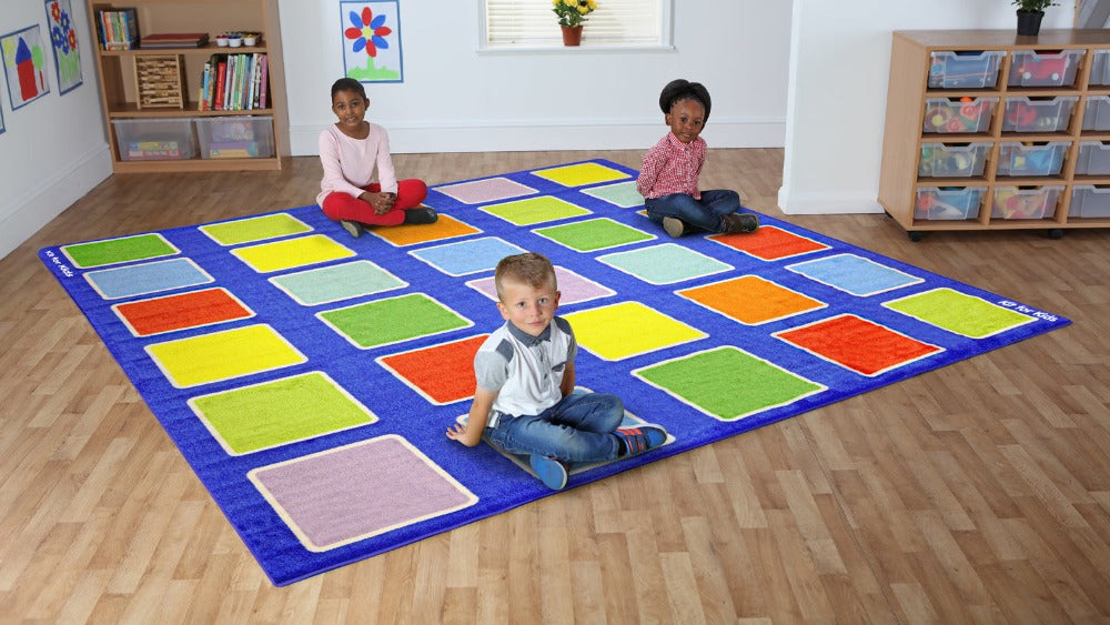 Rainbow™ Rectangle Placement Carpet W3000 x D3000mm | Educational ...