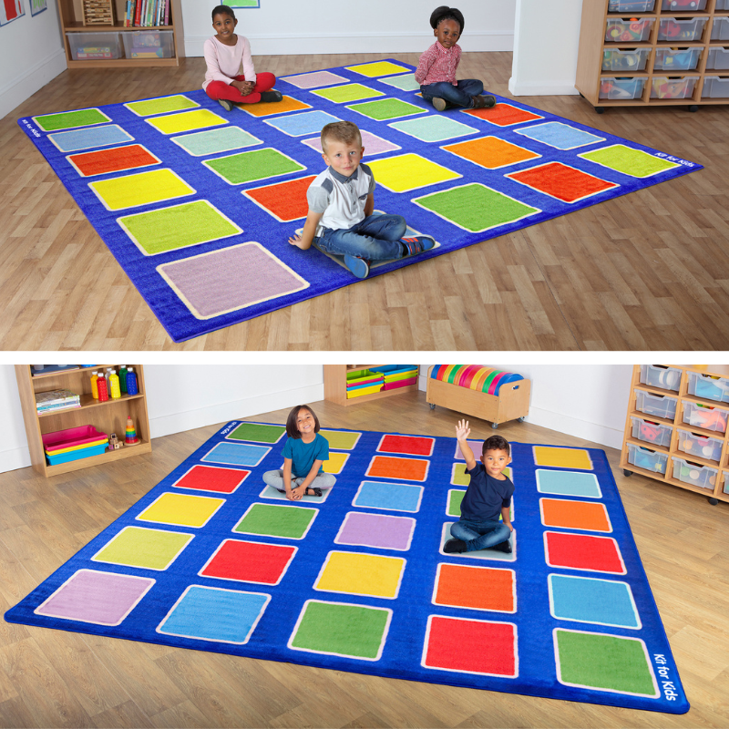 Rainbow™ Rectangle Placement Carpet W3000 x D3000mm | Educational ...