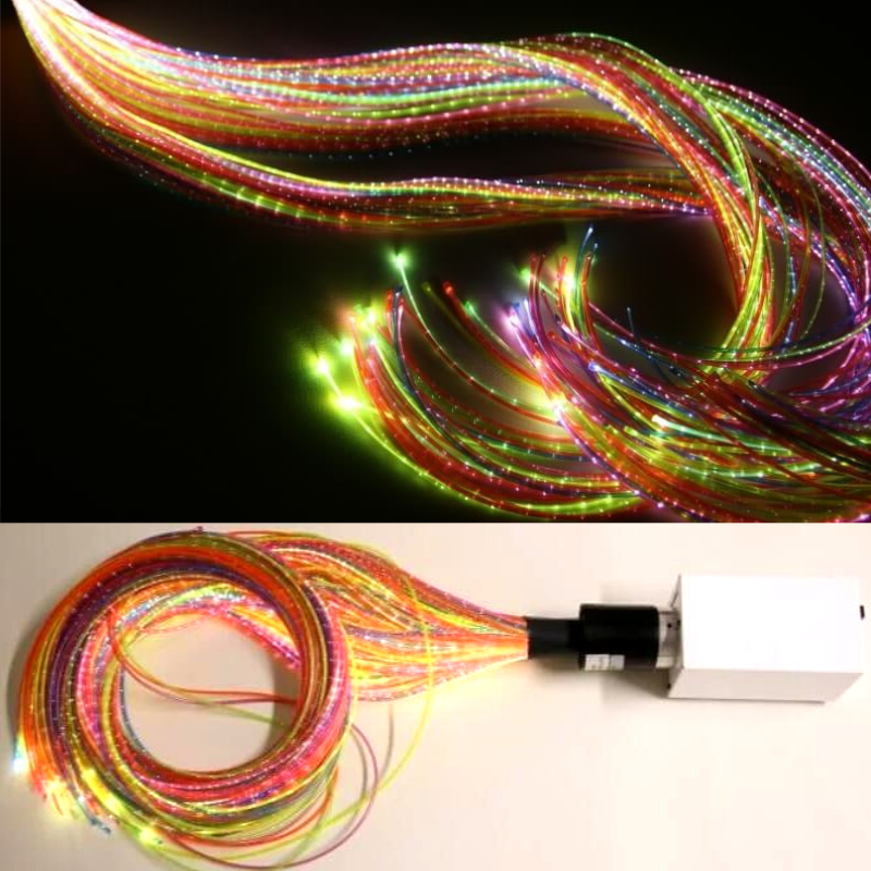 LED White Twinkle Light Source - Mains Powered + Rainbow Fibre Optic ...